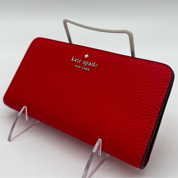 kate spade | Bags | Kate Spade Large Pebbled Leather Slim Bifold Wallet ...